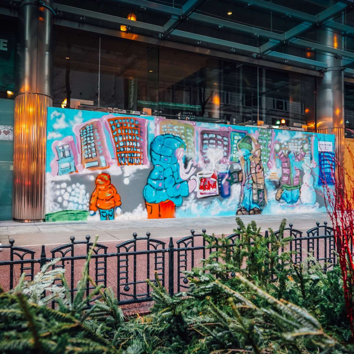 Holidays in the Loop Painted Windows by Chicago Loop Alliance